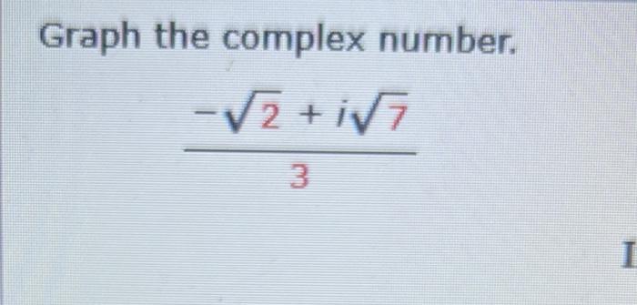 Solved Graph the complex number. -V2 +iv; 3 I Find the | Chegg.com