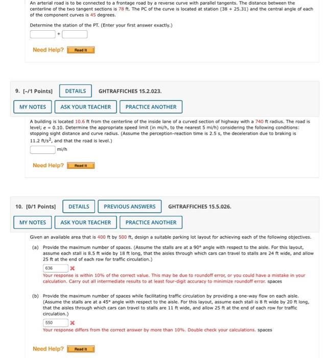 Solved An arterial road is to be connected to a frontage | Chegg.com