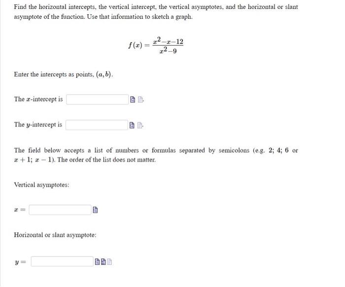 Solved Find the horizontal intercepts, the vertical | Chegg.com