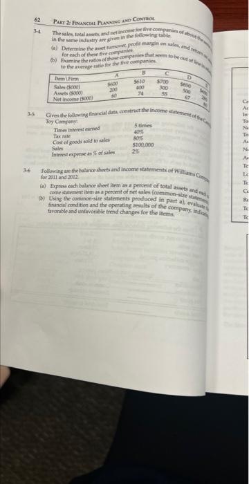 Solved in the same industry are given an the forlowing table | Chegg.com