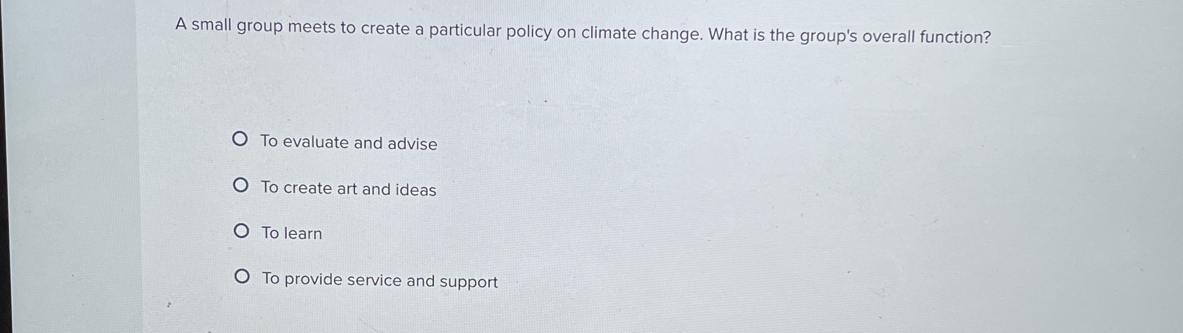 Solved A small group meets to create a particular policy on | Chegg.com