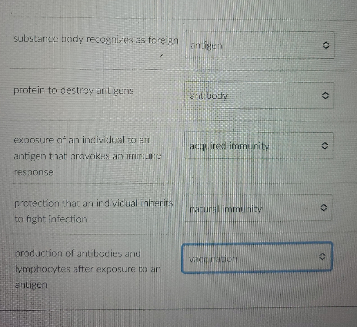 Solved substance body recognizes as foreignprotein to | Chegg.com