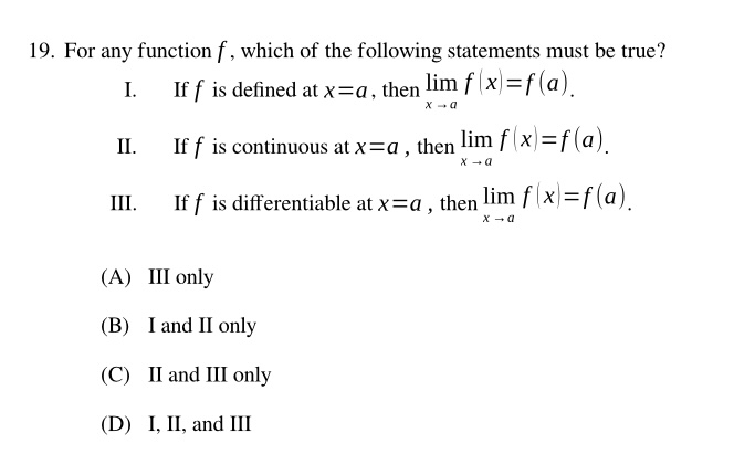 Solved For any function f, ﻿which of the following | Chegg.com