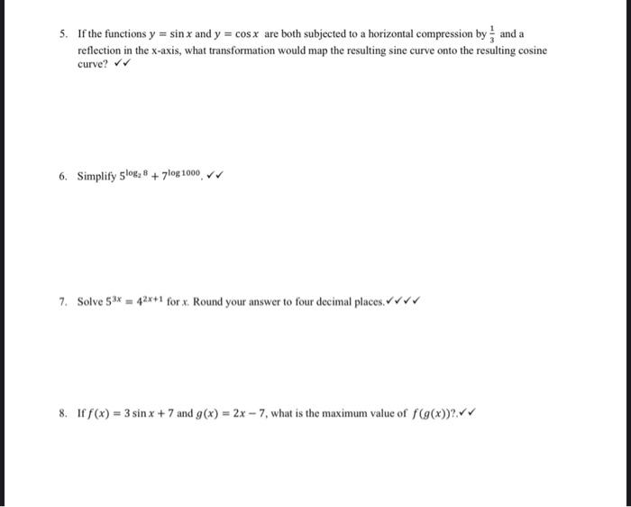 Solved 5. If the functions y = sin x and y = cos x are both | Chegg.com