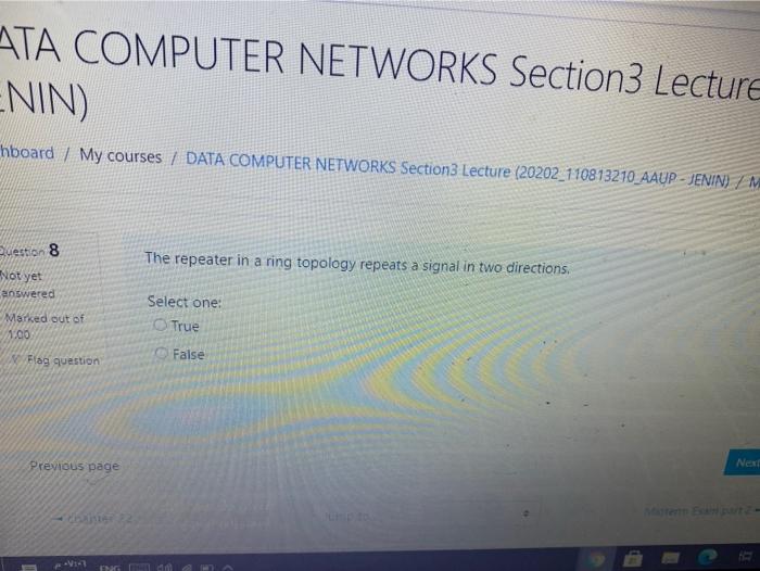 Solved ATA COMPUTER NETWORKS Section3 Lecture ENIN) hboard / | Chegg.com