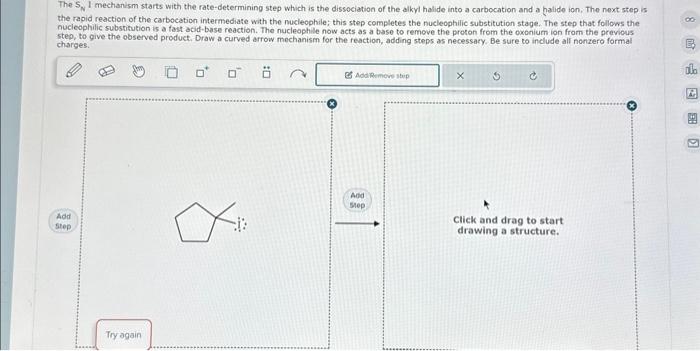The SN1 mechanism starts with the rate-determining | Chegg.com
