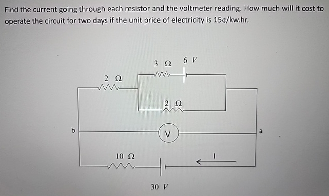 Solved Find the current going through each resistor and the | Chegg.com