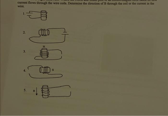 Solved current flows through the wire coils. Determine the | Chegg.com