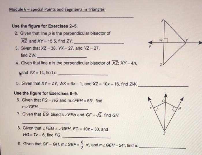 Solved Module 6 - Special Points and Segments in Triangles ३ | Chegg.com