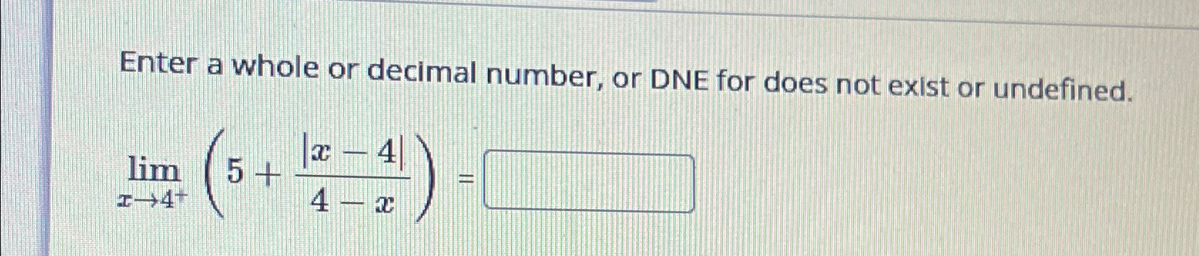 Solved Enter a whole or decimal number, or DNE for does not | Chegg.com