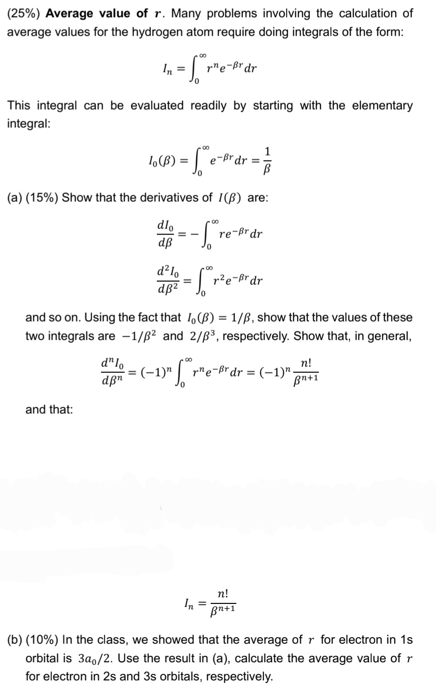 Solved Average value of r. ﻿Many problems involving the | Chegg.com