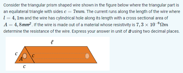 Consider the triangular prism shaped wire shown in | Chegg.com