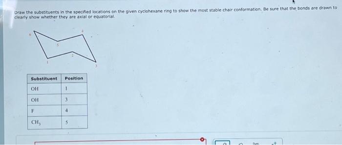 Solved Draw the structure for the most stable chair | Chegg.com