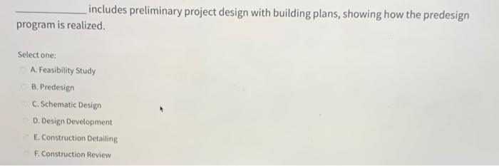 Solved includes preliminary project design with building | Chegg.com