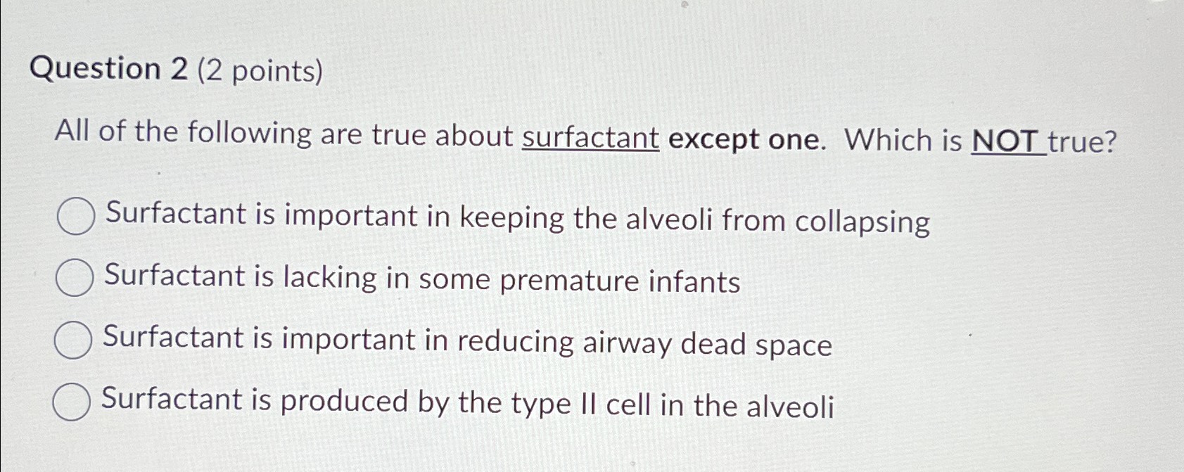 Solved Question 2 (2 ﻿points)All of the following are true | Chegg.com