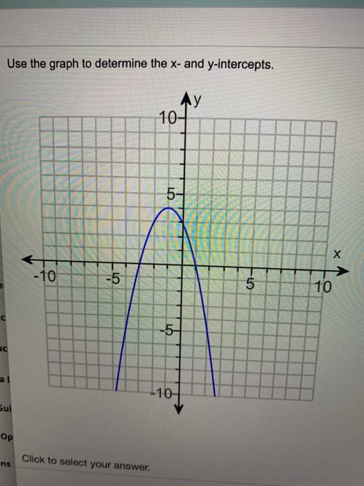 Solved Use the graph to determine the x- and y-intercepts. | Chegg.com