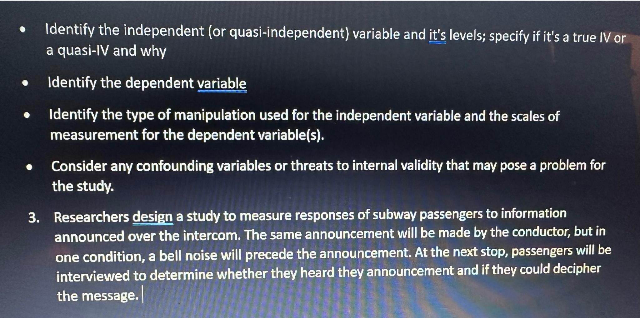 Solved Identify the independent (or quasi-independent) | Chegg.com