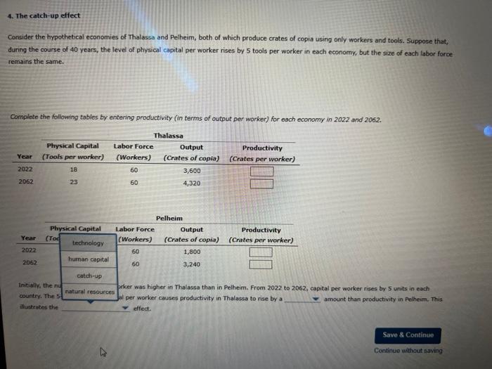 Solved 4. The catch-up effect Consider the hypothetical | Chegg.com