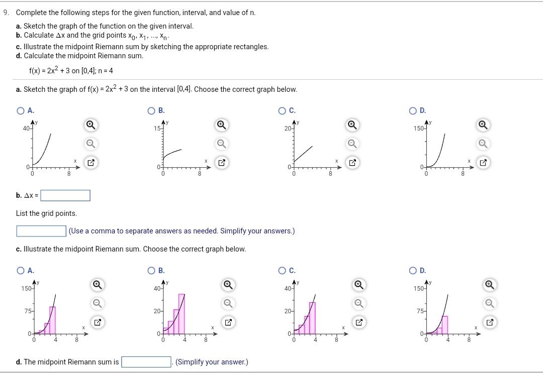 Solved Complete the following steps for the given function, | Chegg.com
