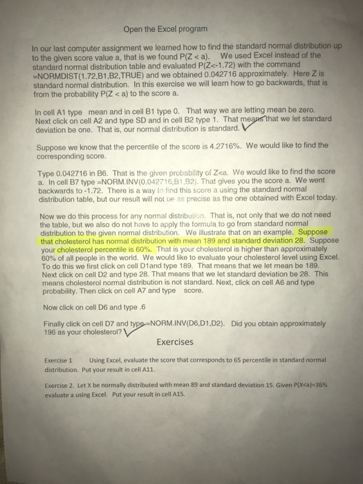 Solved Open the Excel program In our last computer | Chegg.com