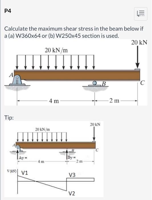 Solved Calculate the maximum shear stress in the beam below | Chegg.com