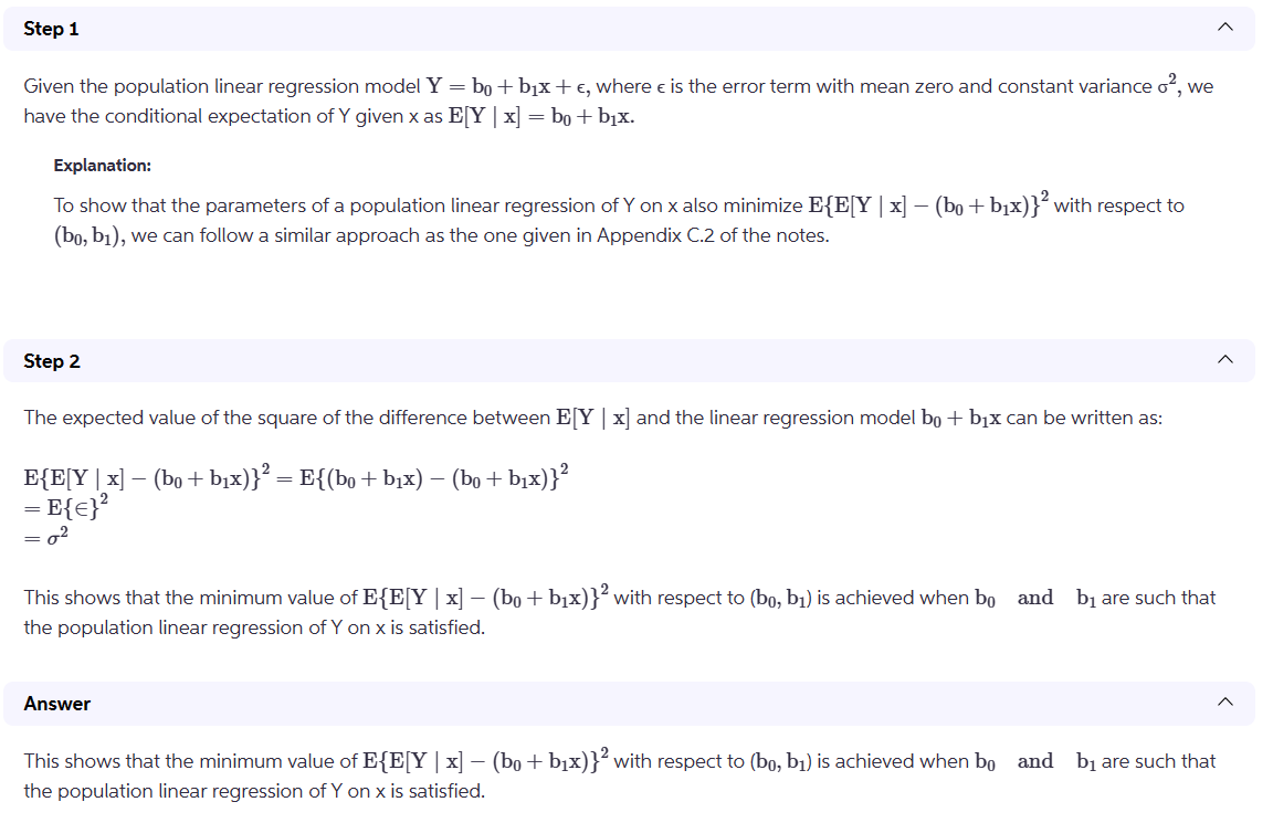 Solved 8. ﻿Show that the parameters of a population linear | Chegg.com