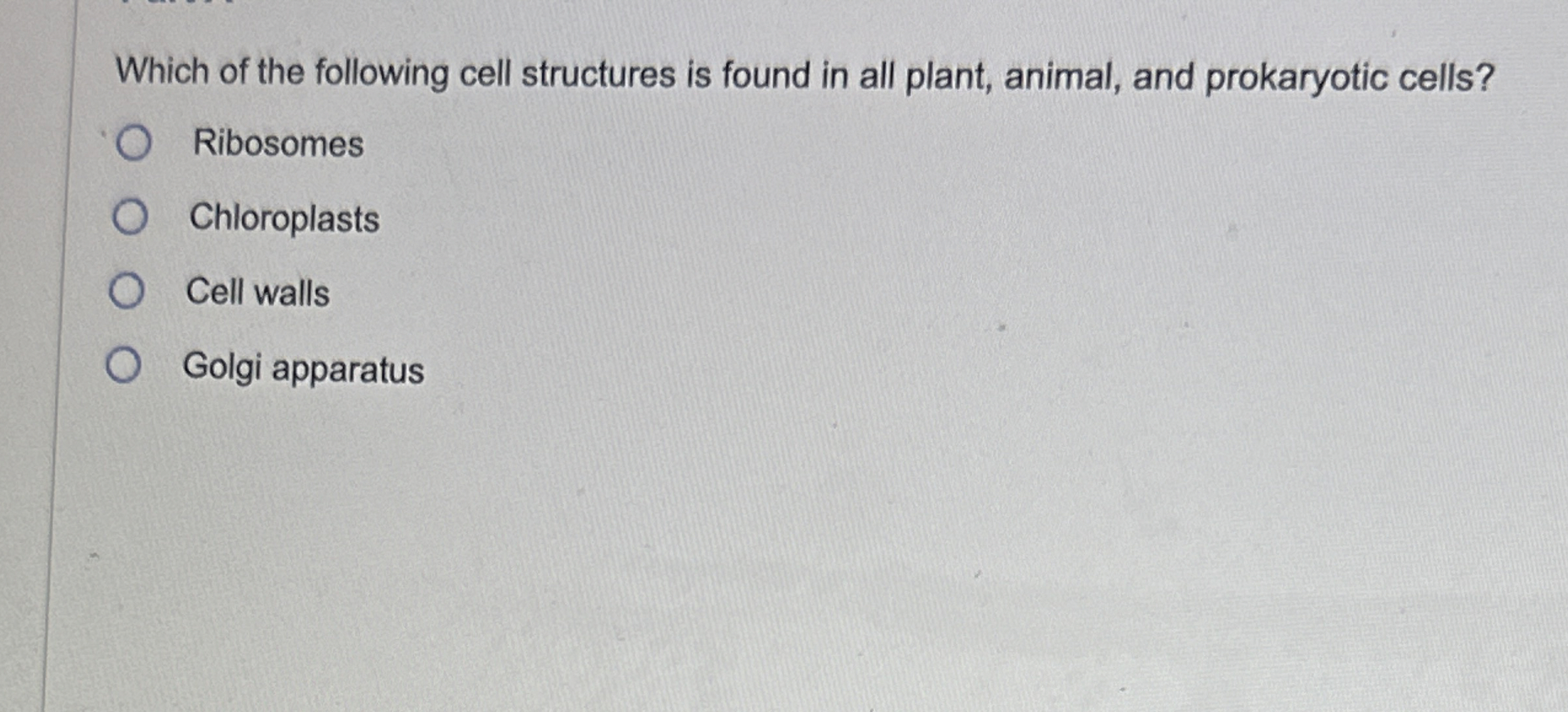 Solved Which of the following cell structures is found in | Chegg.com