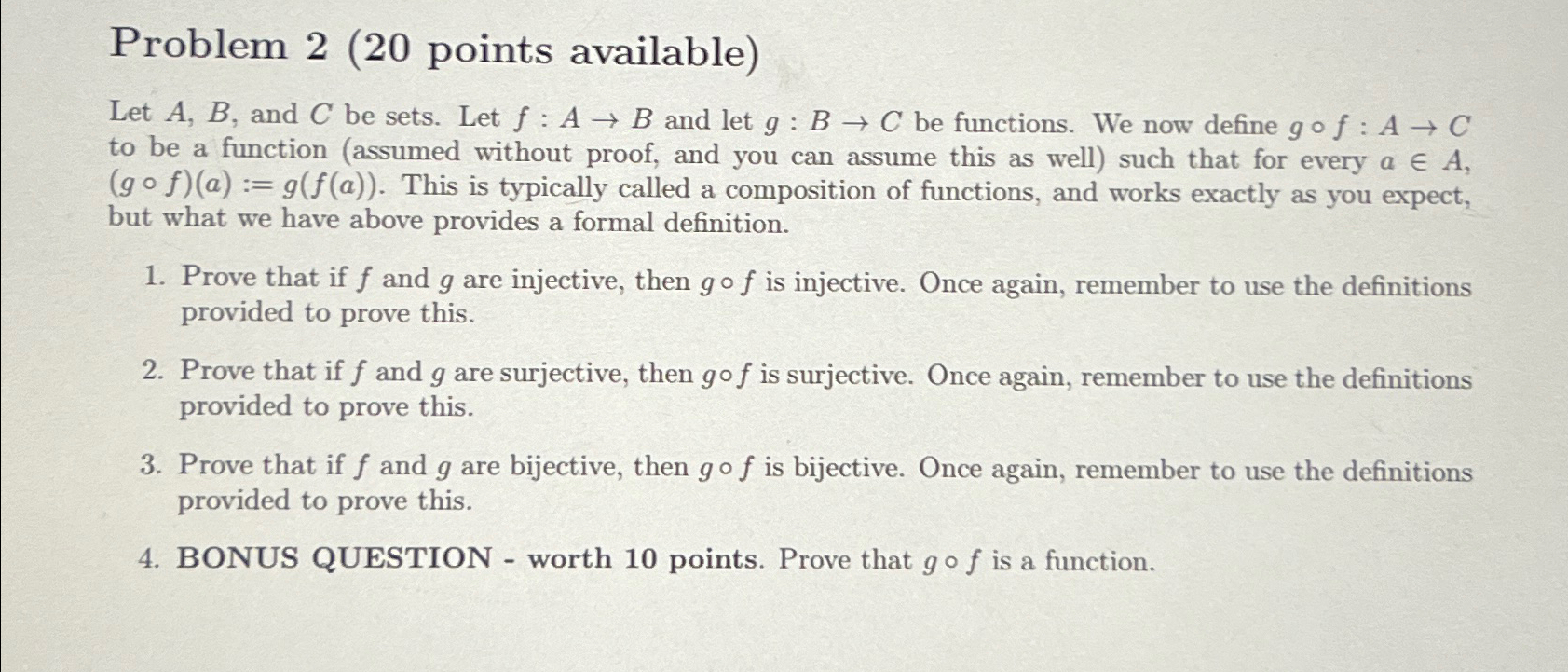 Solved Problem 2 (20 ﻿points available)Let A,B, ﻿and C ﻿be | Chegg.com
