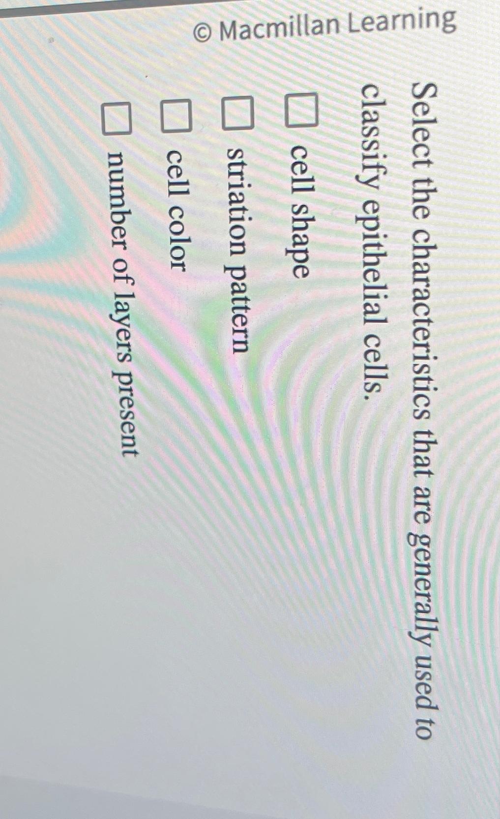 Solved Select the characteristics that are generally used to | Chegg.com