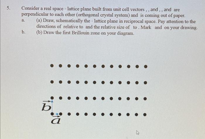 Solved Consider a real space - lattice plane built from unit | Chegg.com