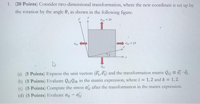 Solved 1. (20 Points) Consider two-dimensional | Chegg.com
