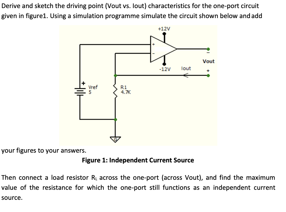 Solved Derive and sketch the driving point (Vout vs. ﻿lout) | Chegg.com