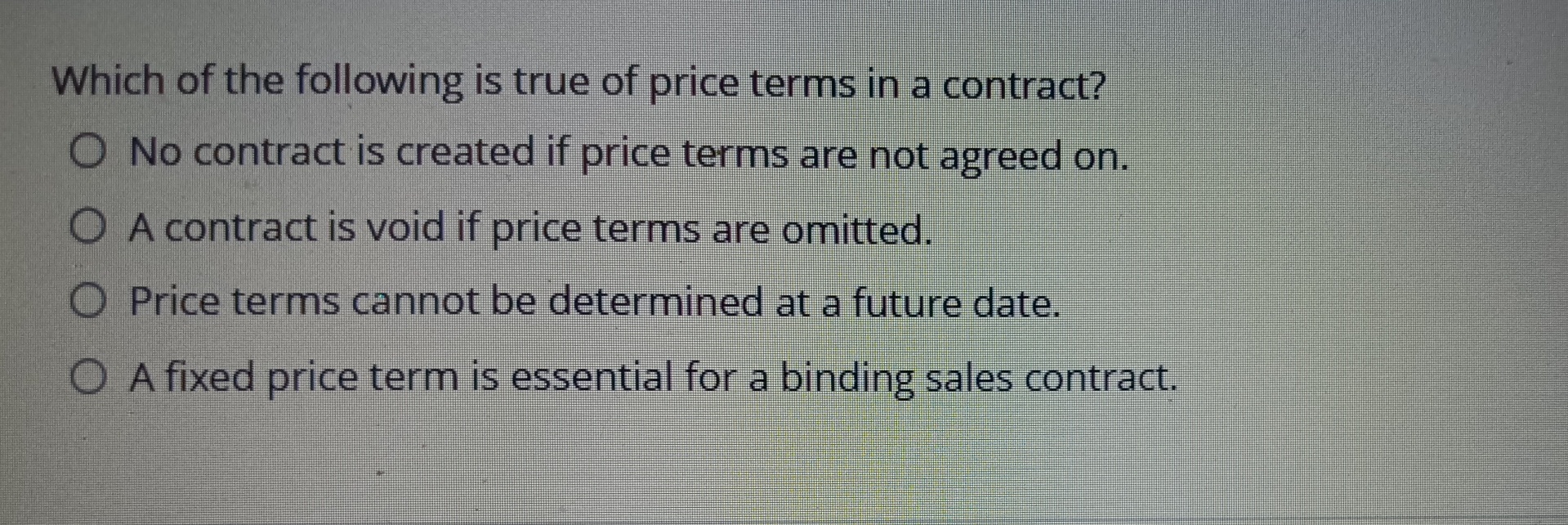 Solved Which of the following is true of price terms in a | Chegg.com