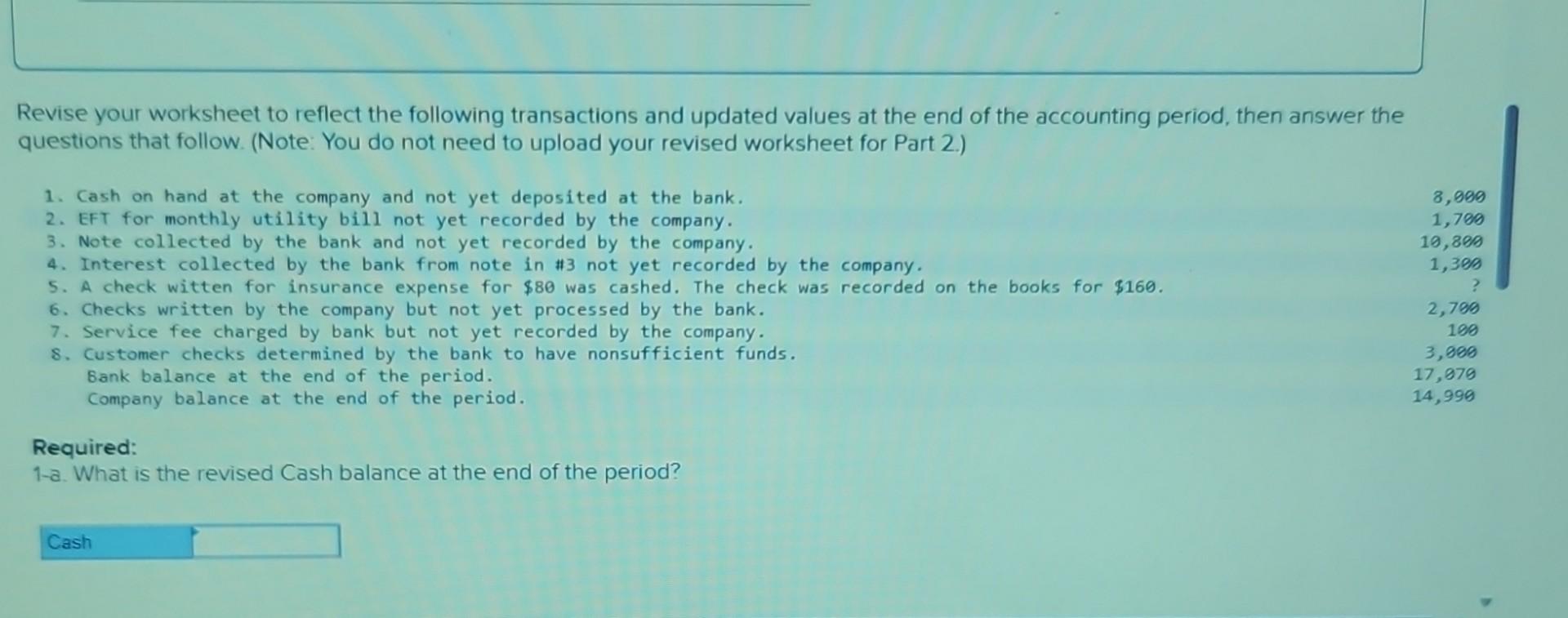 solved-revise-your-worksheet-to-reflect-the-following-chegg