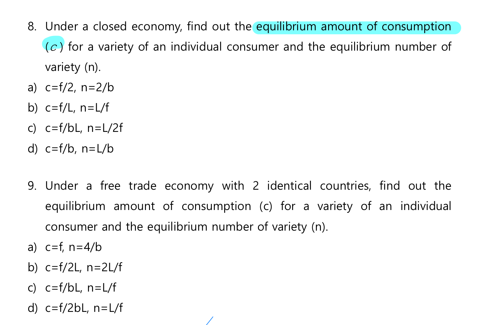Solved [8 9] ﻿Consider the monopolistic competition model we | Chegg.com