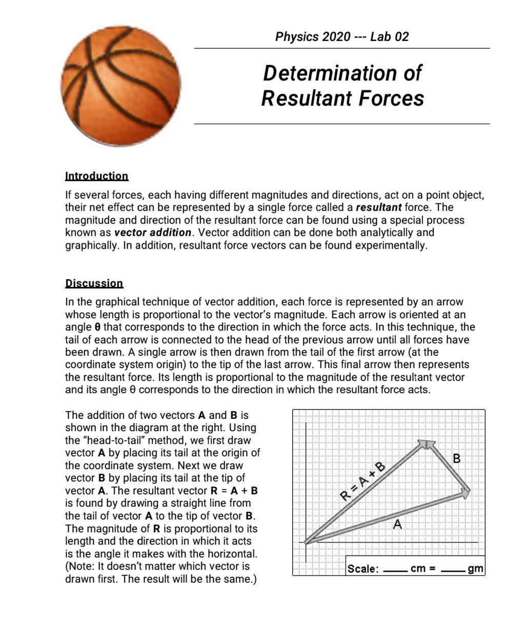 Solved Physics 2020 Lab 02 Determination of Resultant Forces | Chegg.com