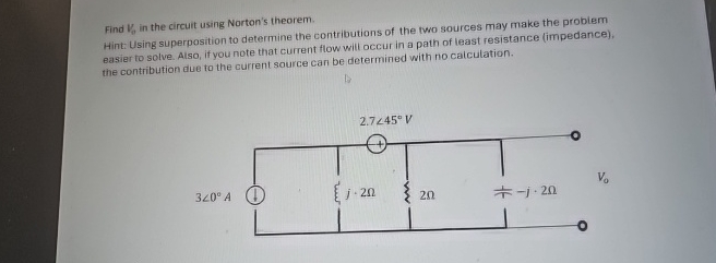 Solved Find V0 ﻿in the circuit using Norton's theorem.Hint: | Chegg.com