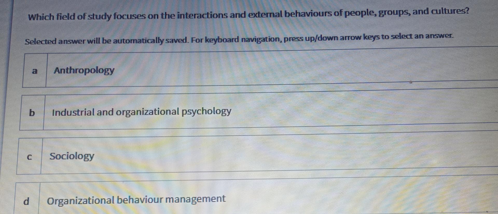 Solved Which field of study focuses on the interactions and | Chegg.com