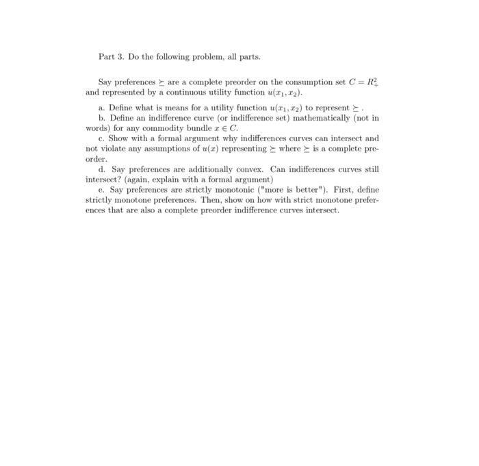 Solved Part 3. Do the following problem, all parts. Say | Chegg.com