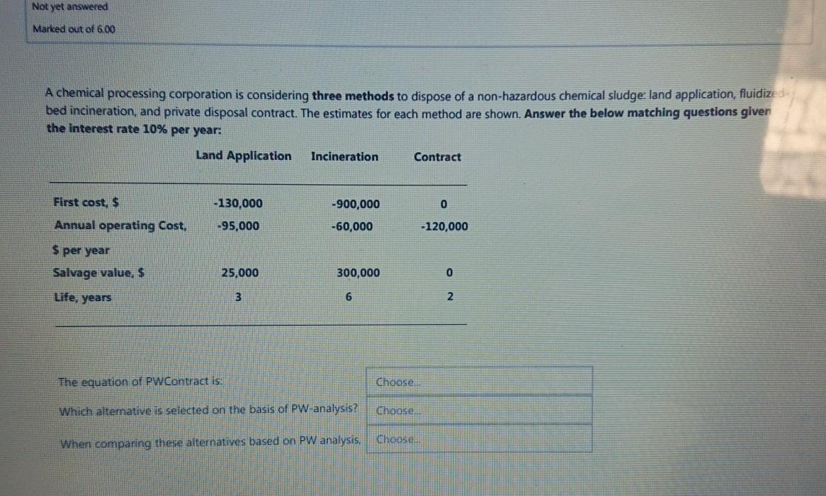 Solved A chemical processing corporation is considering | Chegg.com