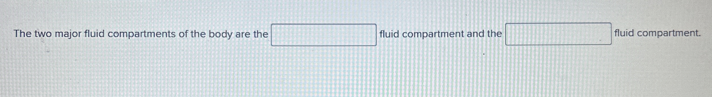 Solved The two major fluid compartments of the body are the | Chegg.com
