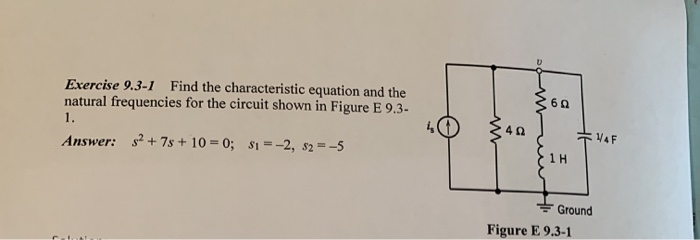 Solved Exercise 9.3-1 Find the characteristic equation and | Chegg.com