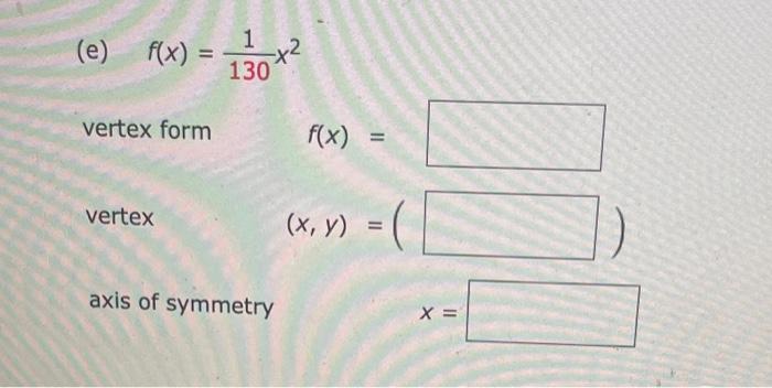 Solved Write the following quadratic functions in vertex | Chegg.com