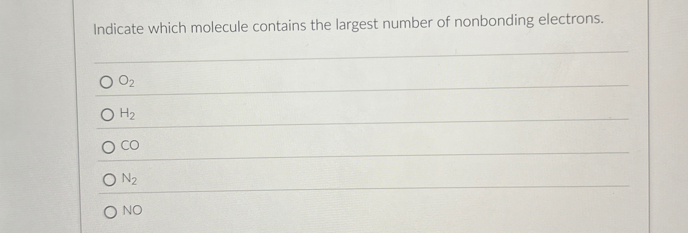 Solved Indicate which molecule contains the largest number | Chegg.com