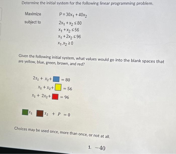 Solved Determine the initial system for the following linear | Chegg.com