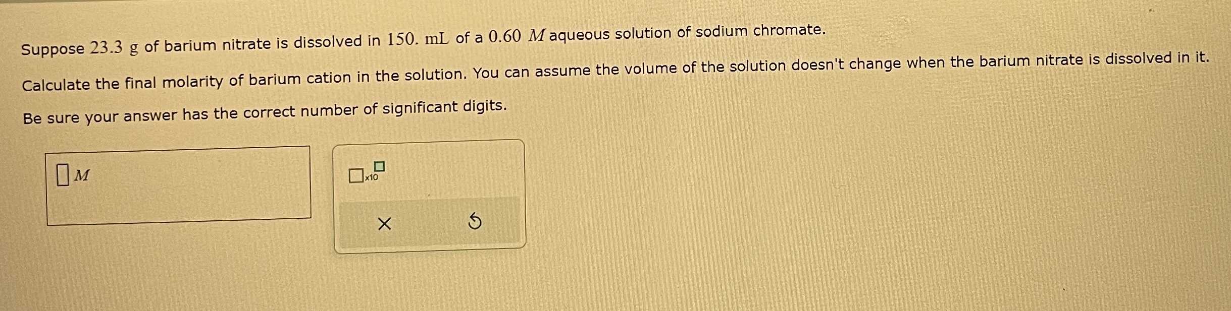 Solved Suppose 23.3g ﻿of barium nitrate is dissolved in | Chegg.com