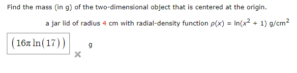 Solved Find the mass (in g) ﻿of the two-dimensional object | Chegg.com