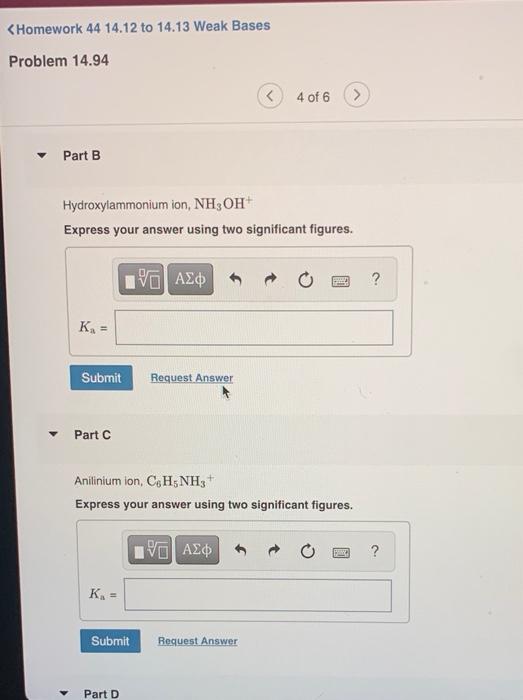Solved Constants Using values of Kb in Appendix C in the | Chegg.com