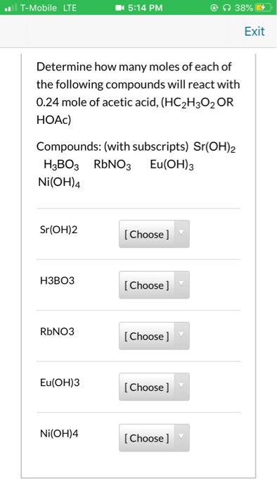 Solved 1 T-Mobile LTE 45:14 PM @ 38% 24 Exit Determine how | Chegg.com