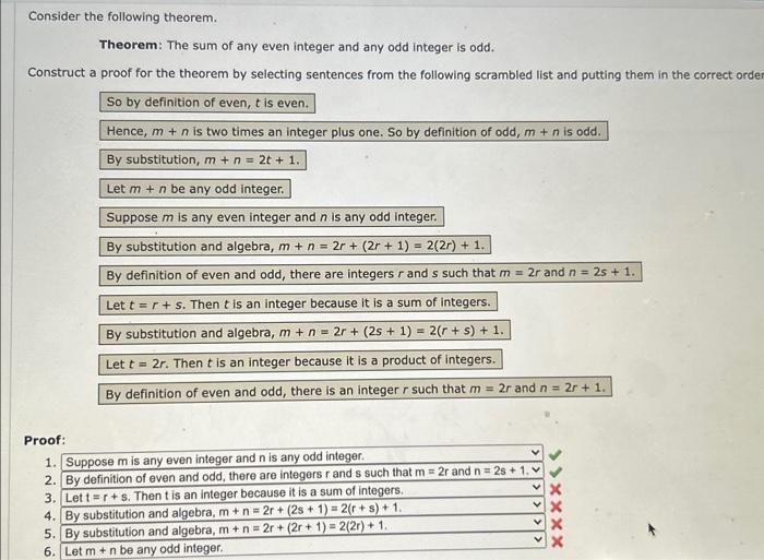 Solved By substitution and algebra, m+n=2r+(2r+1)=2(2r)+1. | Chegg.com